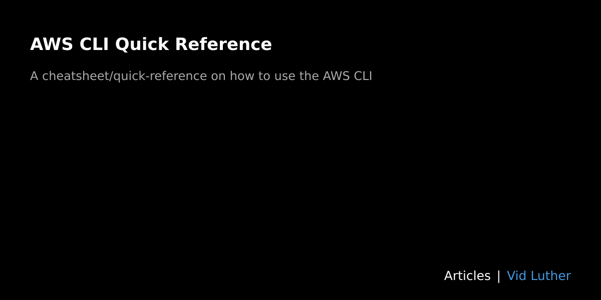 AWS CLI Quick Reference