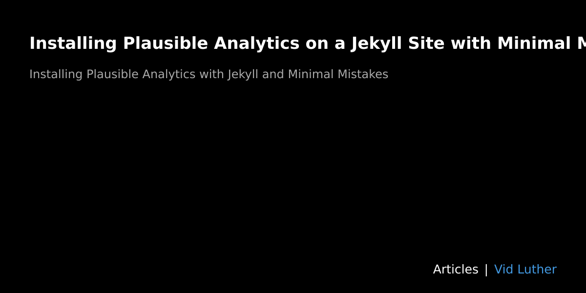Installing Plausible Analytics On A Jekyll Site With Minimal Mistakes 3457